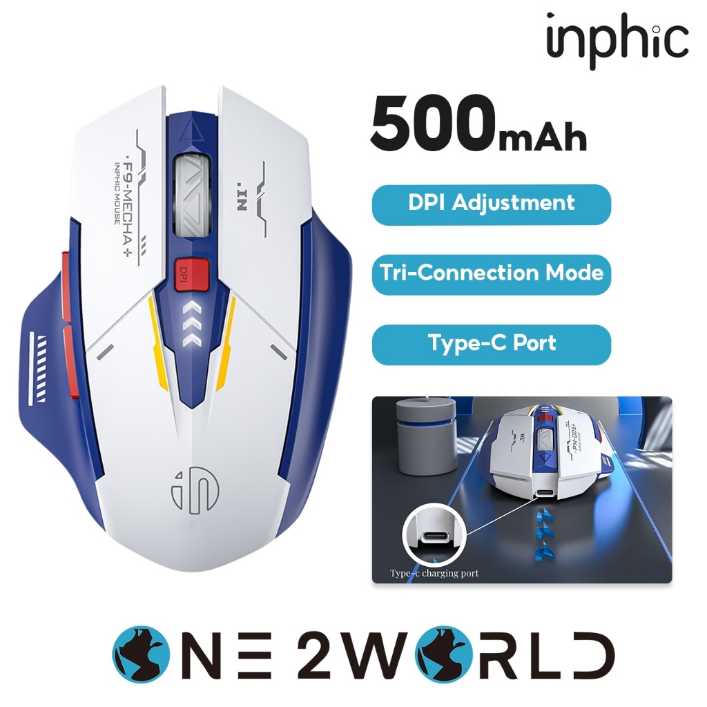 INPHIC F9 2.4G Wireless, Type-C Charging Port, Triple Mode 4.0/5.0 ...