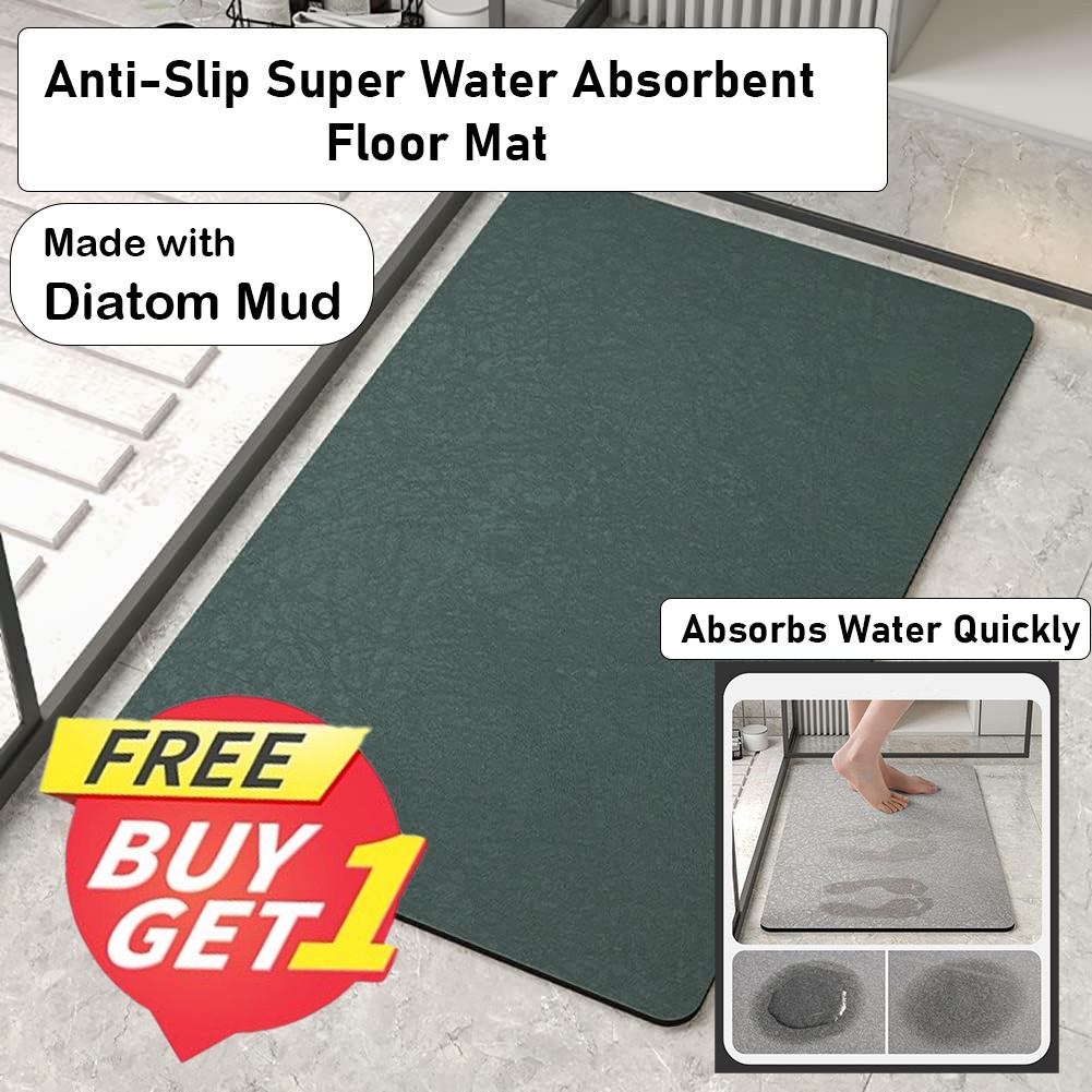 Seaweed mud Mat, Super Absorbent Quick Dry Bathroom Mat, 5mm Thick, Tpr ...