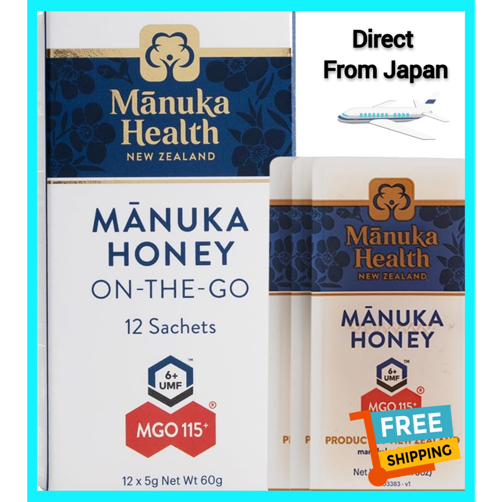 Manuka Health Manuka Honey Portable Snap Pack MGO 115 + Individually Wrapped 5g x 12 Pieces [New ...