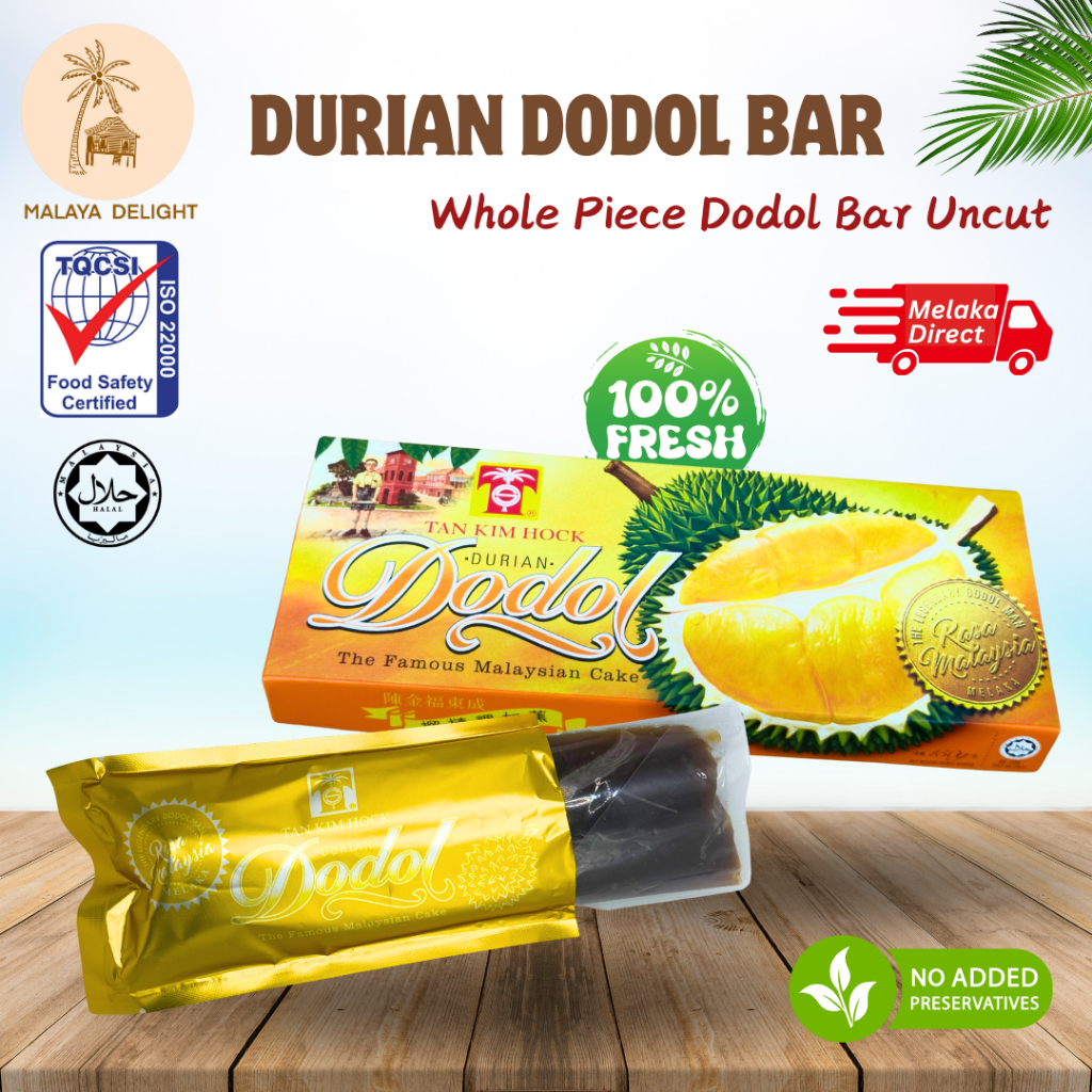 Authentic Tan Kim Hock Durian Dodol Bar 150g Uncut | Direct Malacca ...