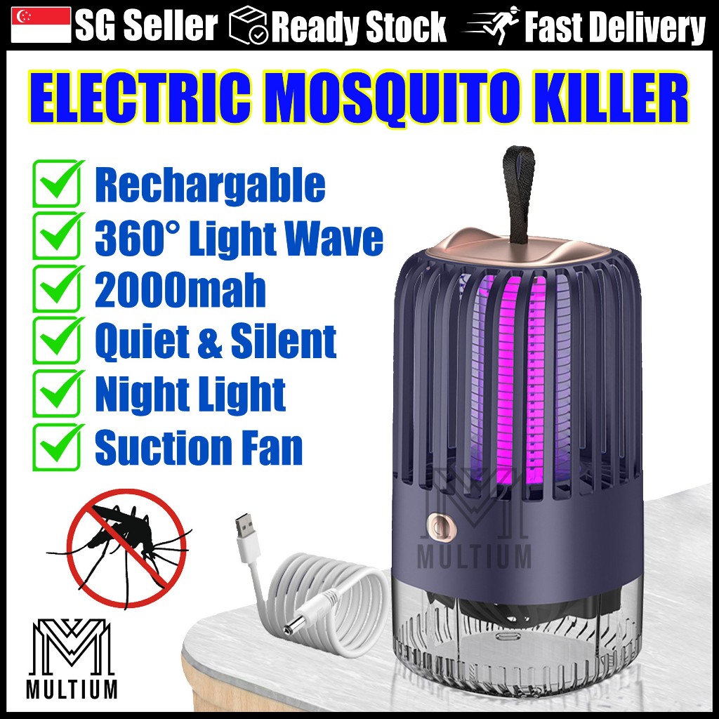 2000mAh Rechargeable 5th Gen Mosquito Killer Lamp Powerful Mosquito ...