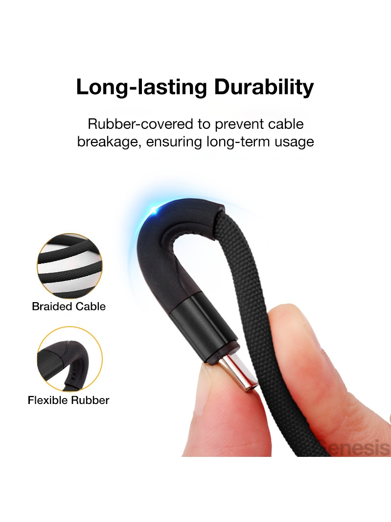 Genesis Type C Fast Charging Cable USB 100W Charge 5A/ 3A iP PD Micro 3 ...