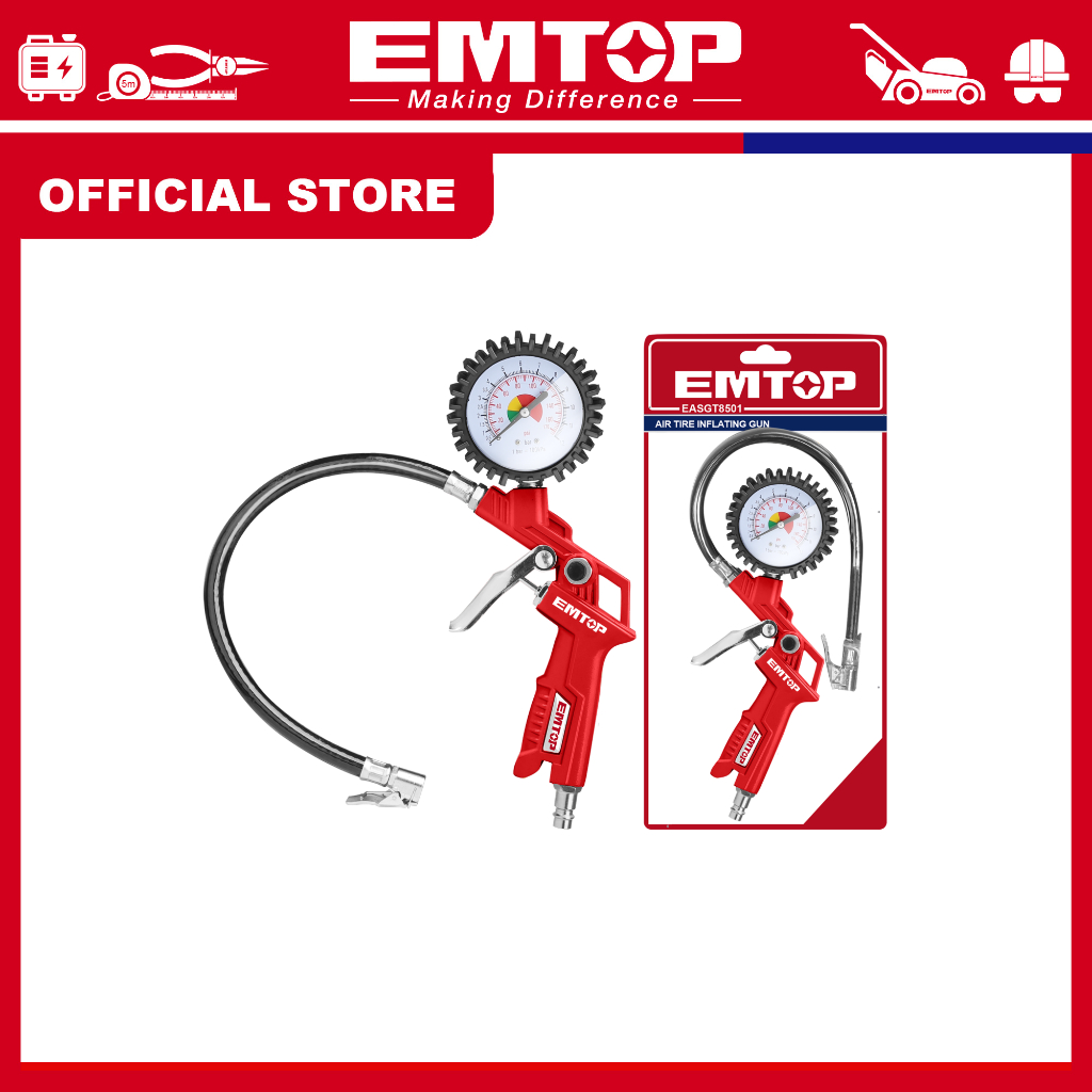EMTOP Air Tire Inflating Gun For Air Compressor Fitting Tools-1200kPa ...