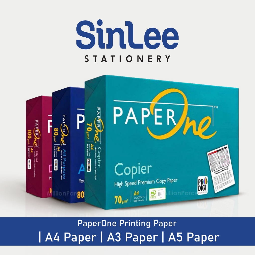 [1Reams 500 Sheets] PaperOne Printing Paper Premium Quality | A4 Paper | A3 Paper | A5 Paper ...