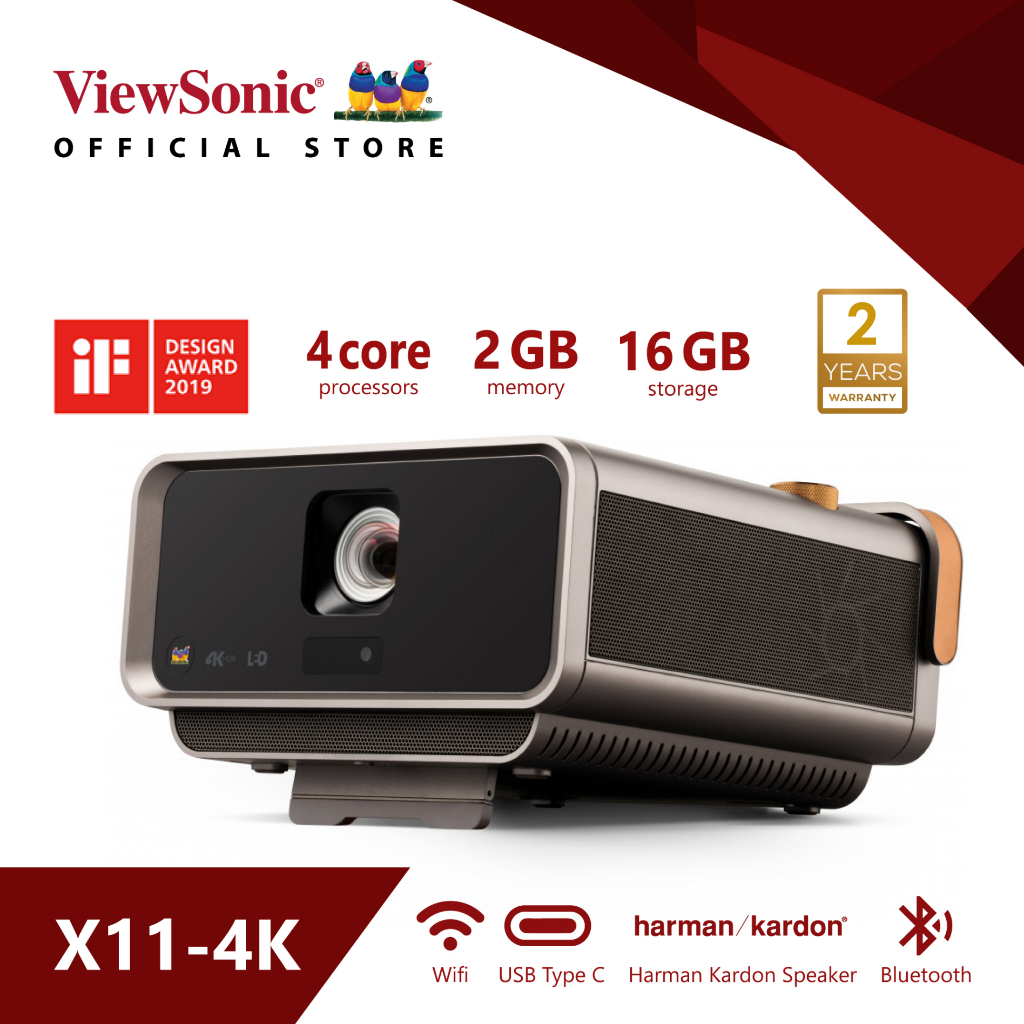 X11-4KP - ViewSonic 2,400 LED Lumens 4K HDR Short Throw Smart Portable ...