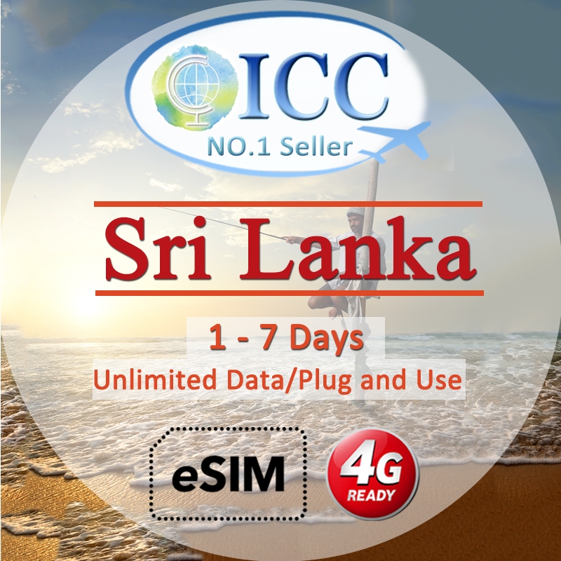 ICC eSIM_Sri Lanka 1-30 Days Unlimited Data SIM (Daily plan can top up ...