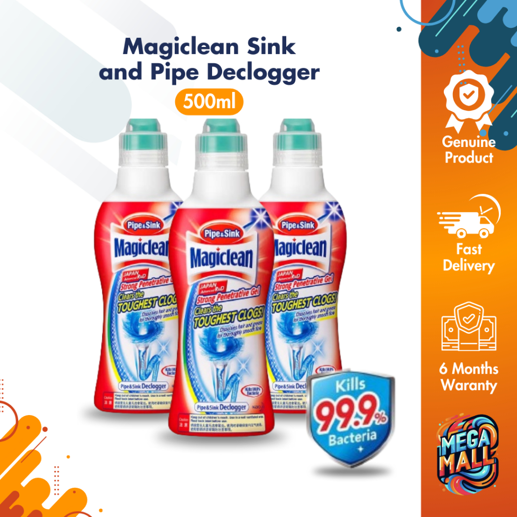 Magiclean Sink & Pipe Declogger 500ml - Powerful Clog Remover for ...