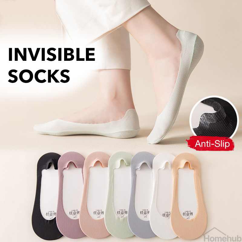 Homehub Anti Slip Invisible Socks Women No Show Boat Sock Low Cut Thin ...