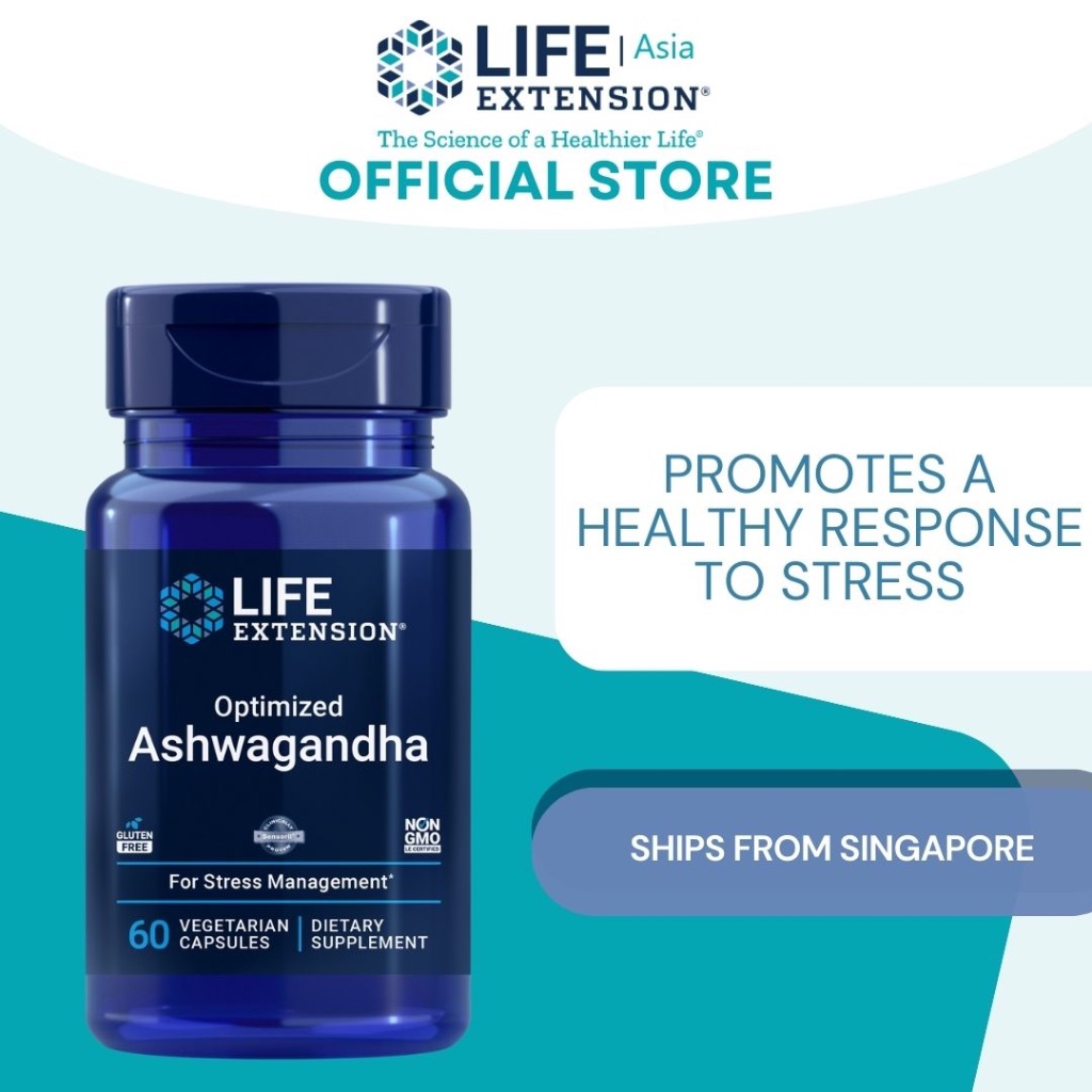 LIFE EXTENSION Optimized Ashwagandha Capsule Brain Health Supplement ...