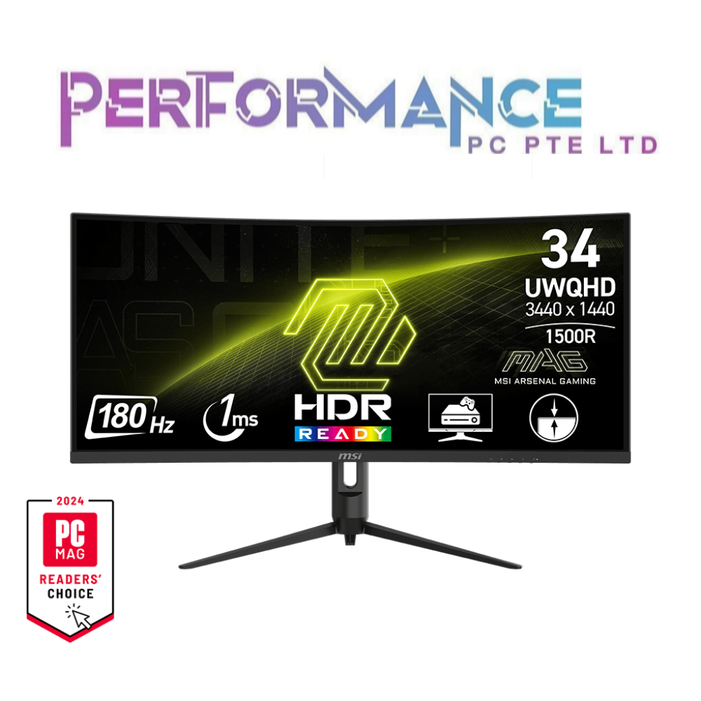 MSI MAG 342CQR E2 180hz 1Ms 1440p 32 INCH 1500R CURVED GAMING MONITOR ...