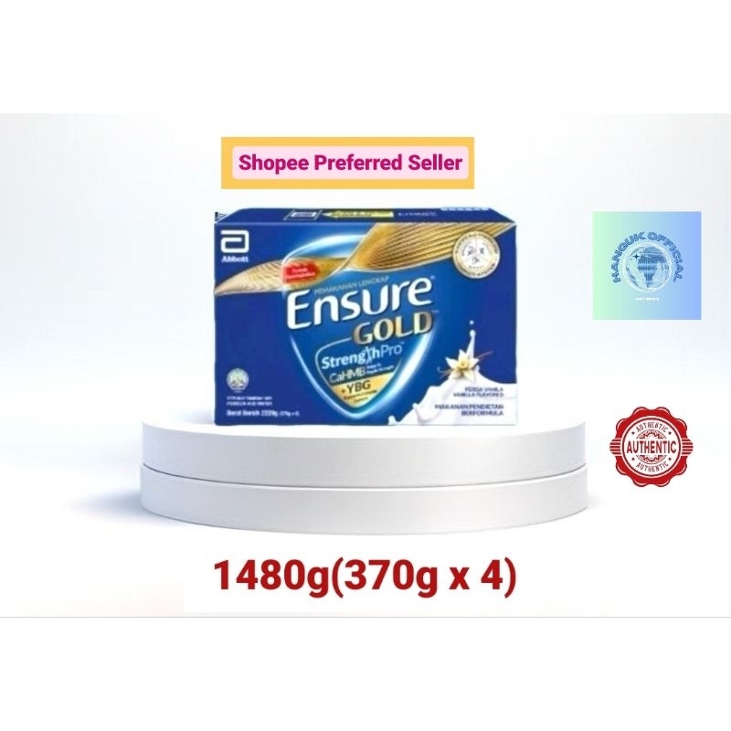 Abbott Ensure Gold refill pack Vanilla / Wheat 1.48KG[370g x 4] New ...