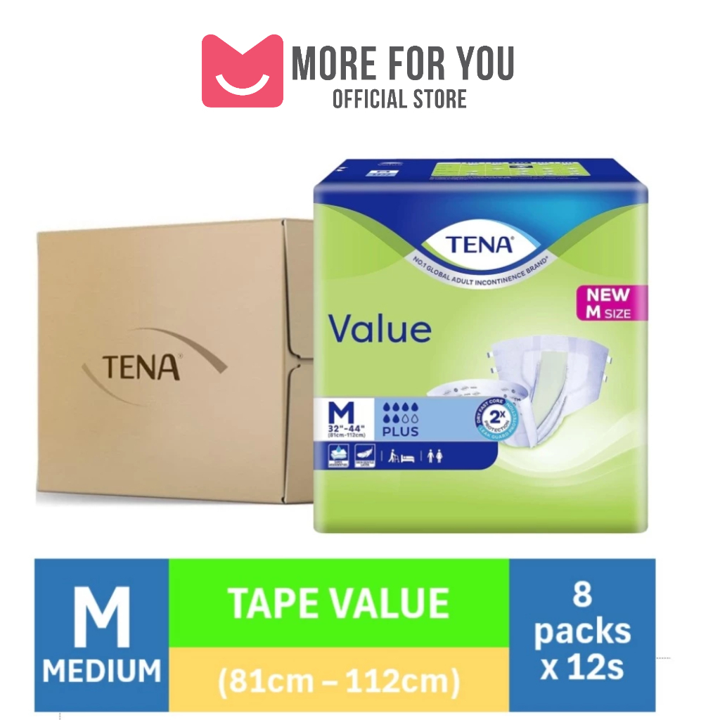 💕MORE FOR YOU💕 TENA Value Tape & Pants Diaper (M/L/XL) | Shopee Singapore