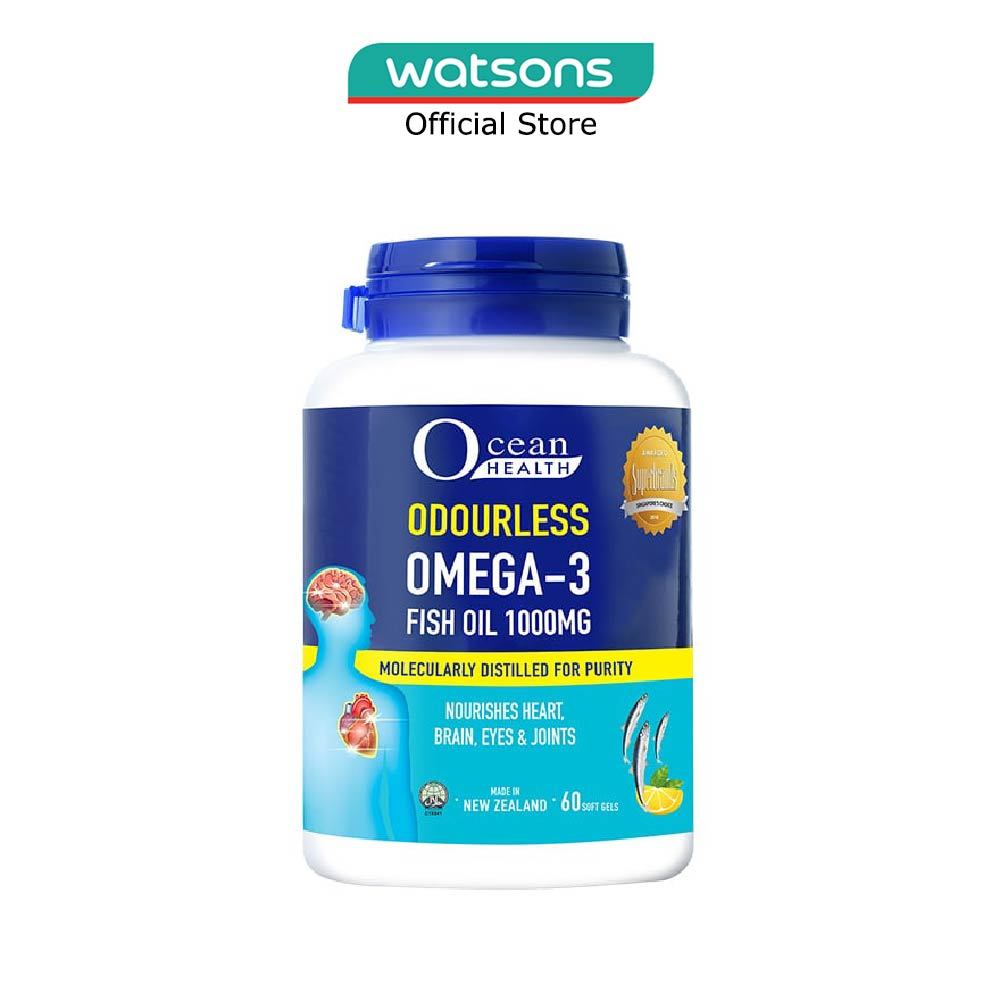 OCEAN HEALTH Odourless Omega-3 Fish Oil Softgel 1000mg (For Heart ...