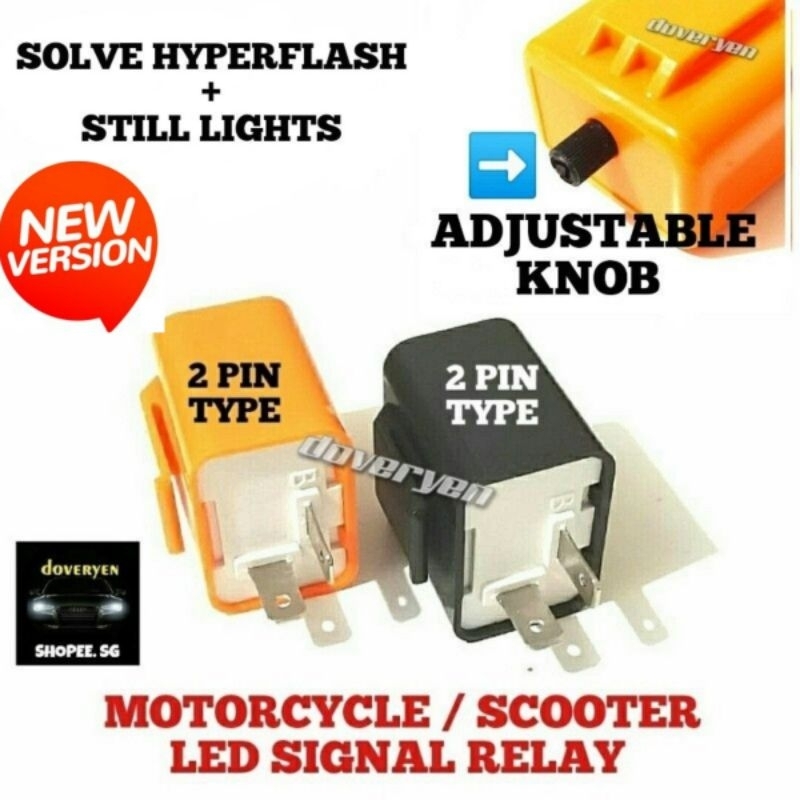 Motorcycle Scooter LED Signal Relay 2 Pin - Solve Hyperflash ...