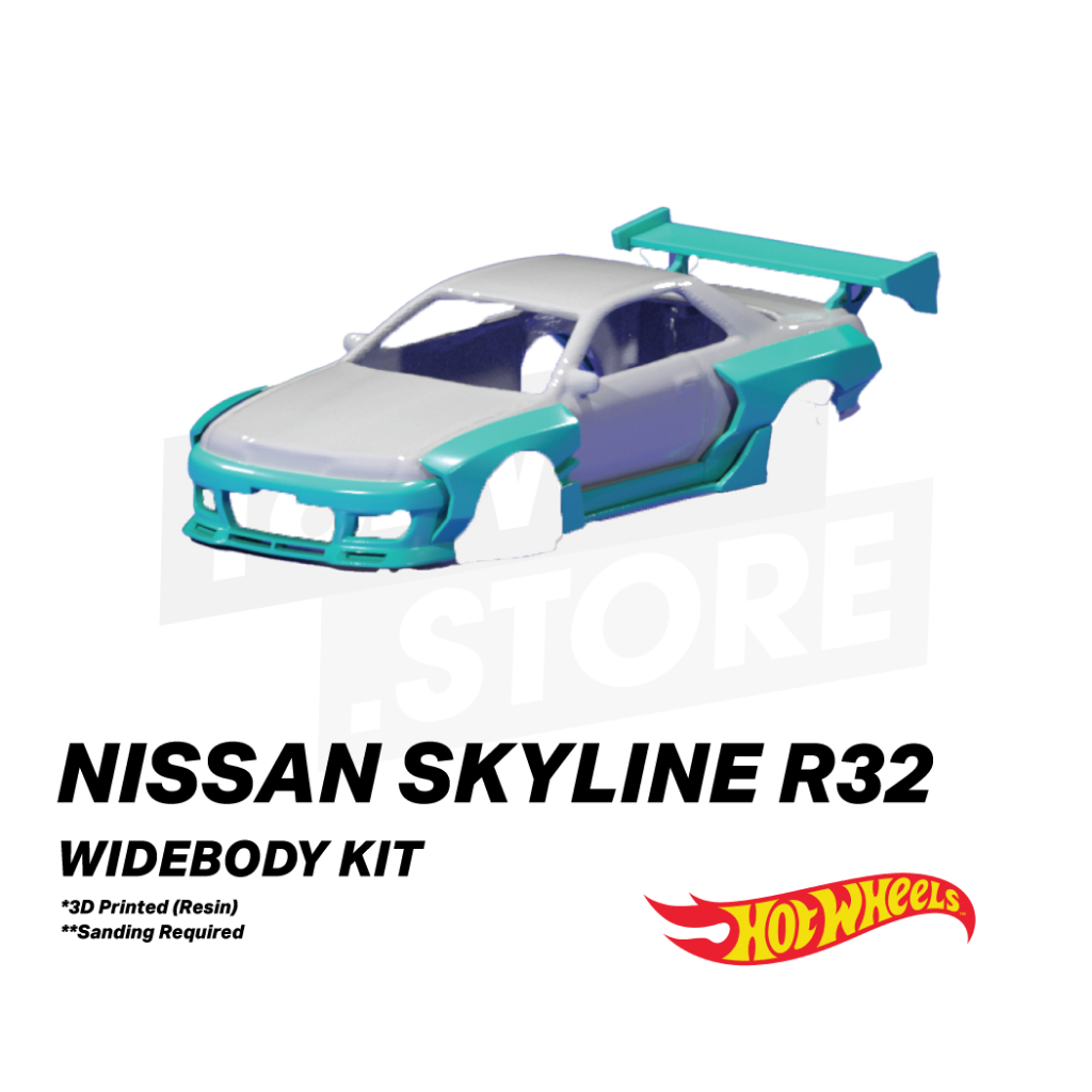 1:64 Hotwheels Custom 3D Printed Widebody Bodykit Nissan Skyline R32 ...