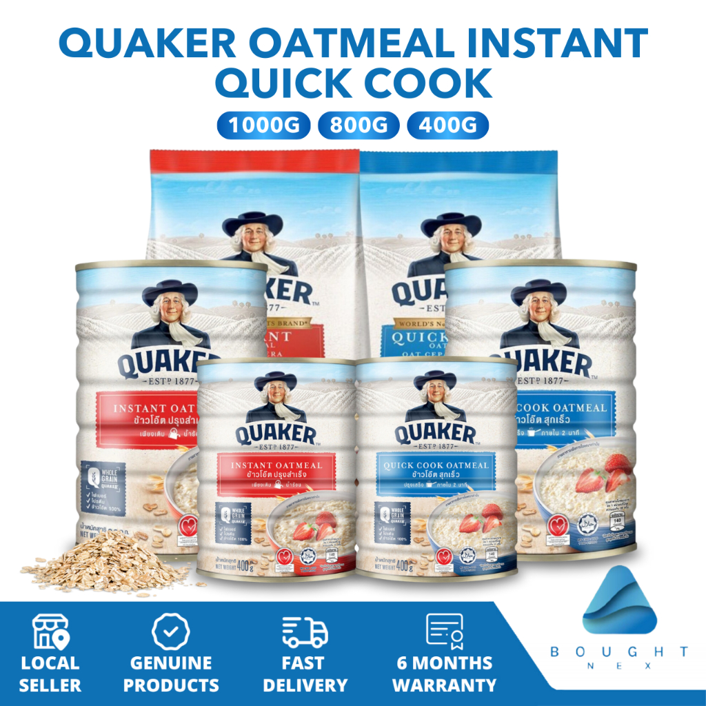 Quaker Oatmeal Instant - Quick Cook 1000g/800g/400g, Nutritious Whole ...