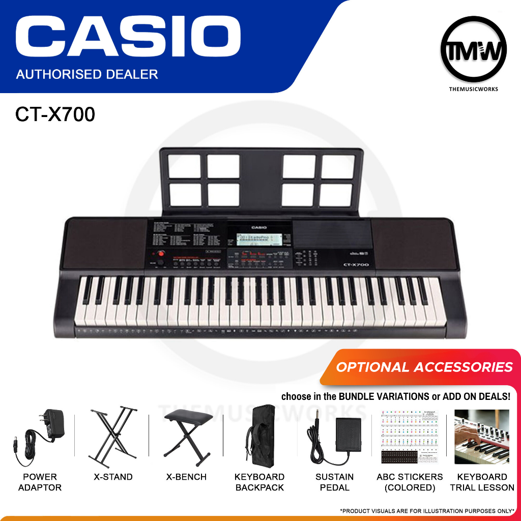Casio CTX700 Digital Keyboard 61 Keys Portable Arranger CT-X700 CTX 700 ...