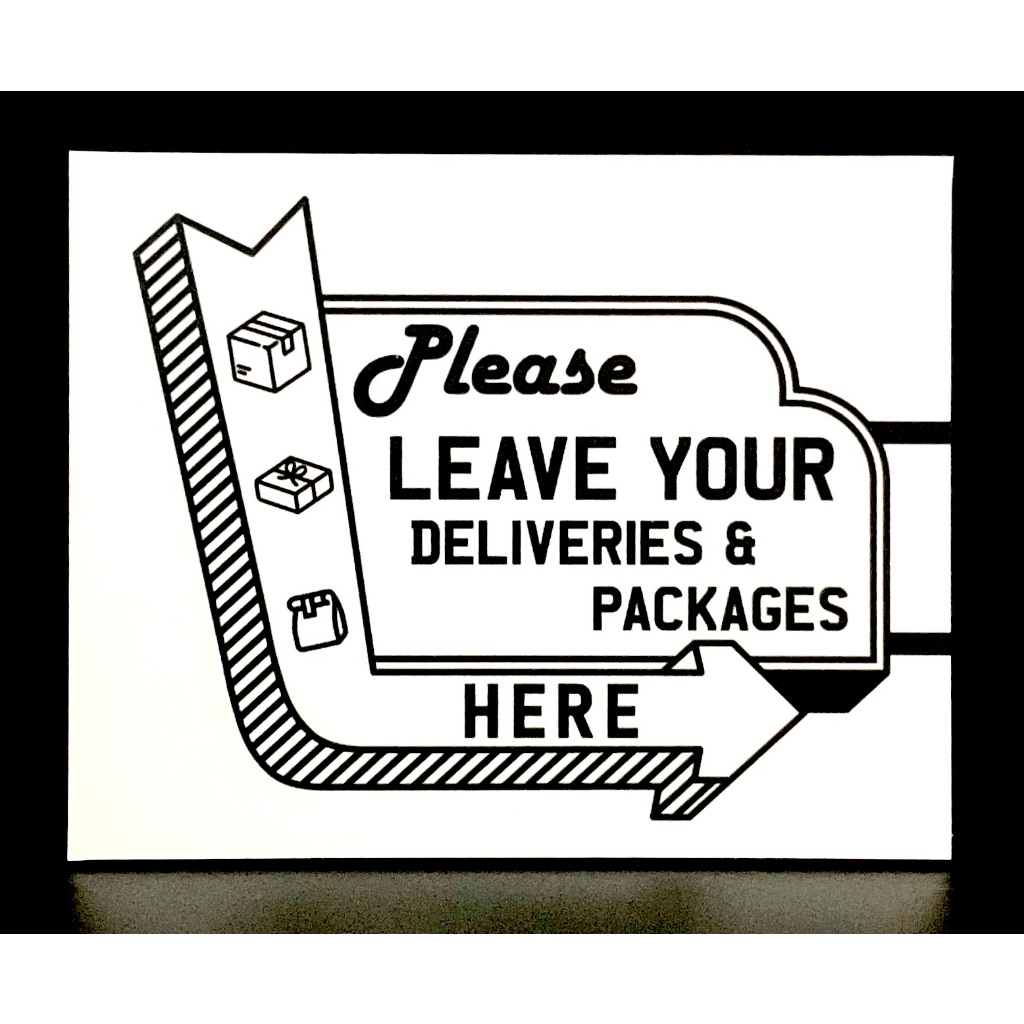 PLEASE LEAVE PACKAGES & DELIVERIES HERE SIGN/SIGNAGE | ( 80mm x 100mm ...