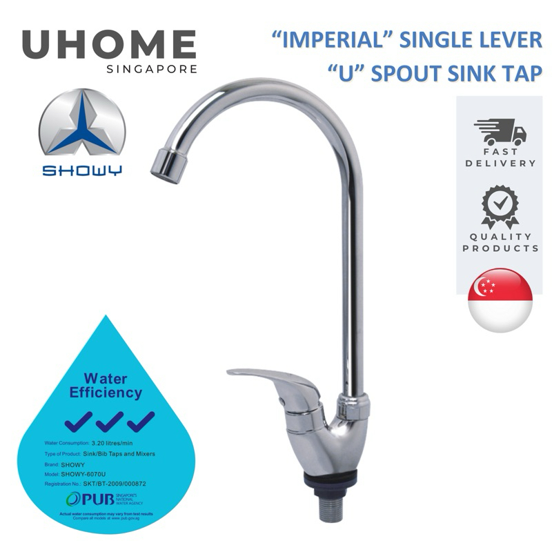 Showy "Imperial" Single Lever "U" Spout Sink Tap | Shopee Singapore