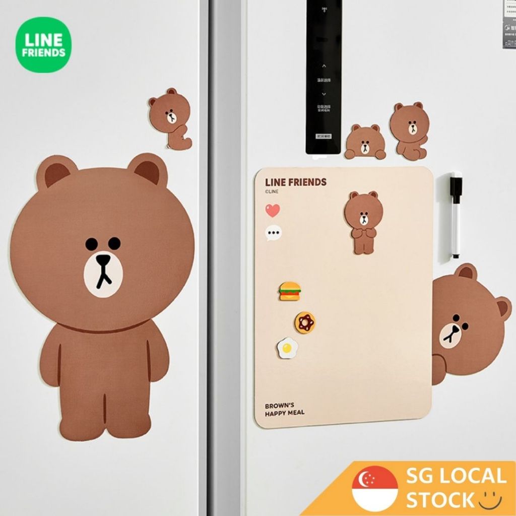 LINE FRIENDS Fridge Memo Magnetic Message Board Creative Whiteboard ...