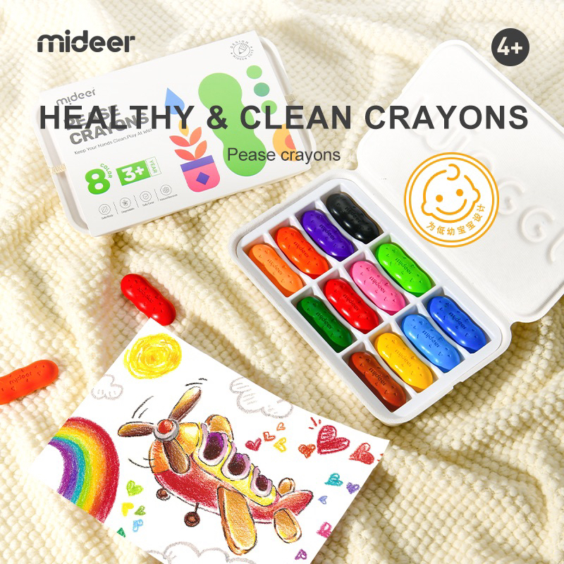 🎨 MIDEER ARTS 🎨 PEAS CRAYONS (NON-TOXIC & NON-STICKY) Children Kids ...