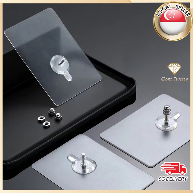 🇸🇬【SG stock】Wall Hook Heavy Duty No Drill Screw Stick-On Nail Traceless ...