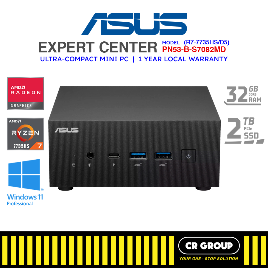ASUS ExpertCenter PN53-B-S7082MD Mini PC - AMD Ryzen 7-7735HS - Quad-4K ...