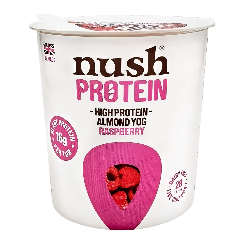 Nush Raspberry High Protein Almond Yogurt Vegan and Dairy Free 350g ...