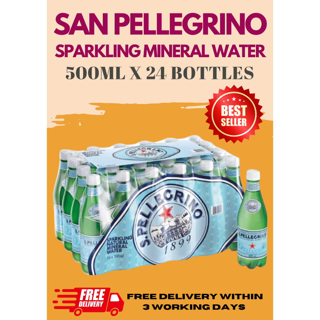 San Pellegrino Sparkling Mineral Water 500ml x 24 bottles (PET bottles) | Shopee Singapore