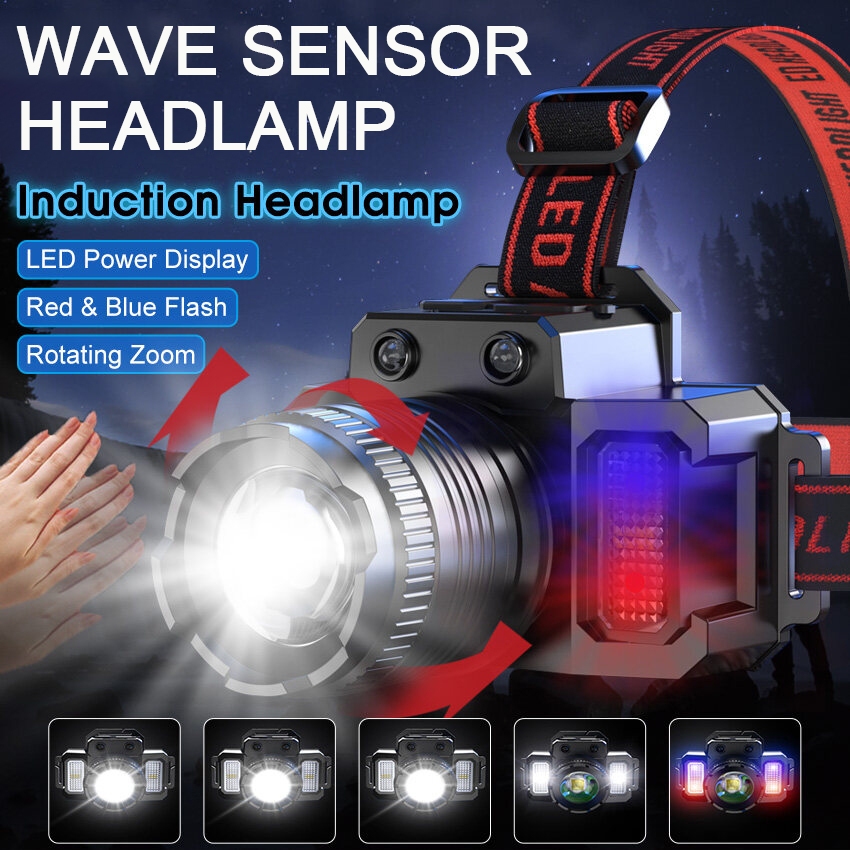 New High Quality Induction Zoom LED Headlight Rechargeable Waterproof ...