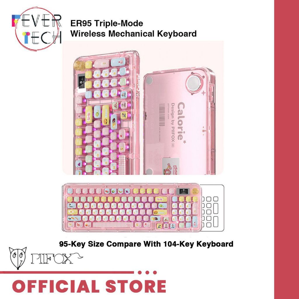 PIIFOX ER95 Triple-Mode Wireless Mechanical Keyboard: LCD Screen ...