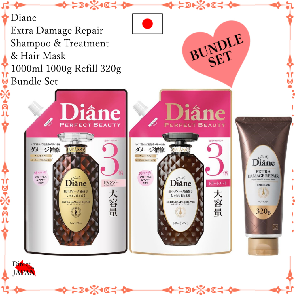 Diane Extra Damage Repair Shampoo & Treatment ( Conditioner ) & Hair ...
