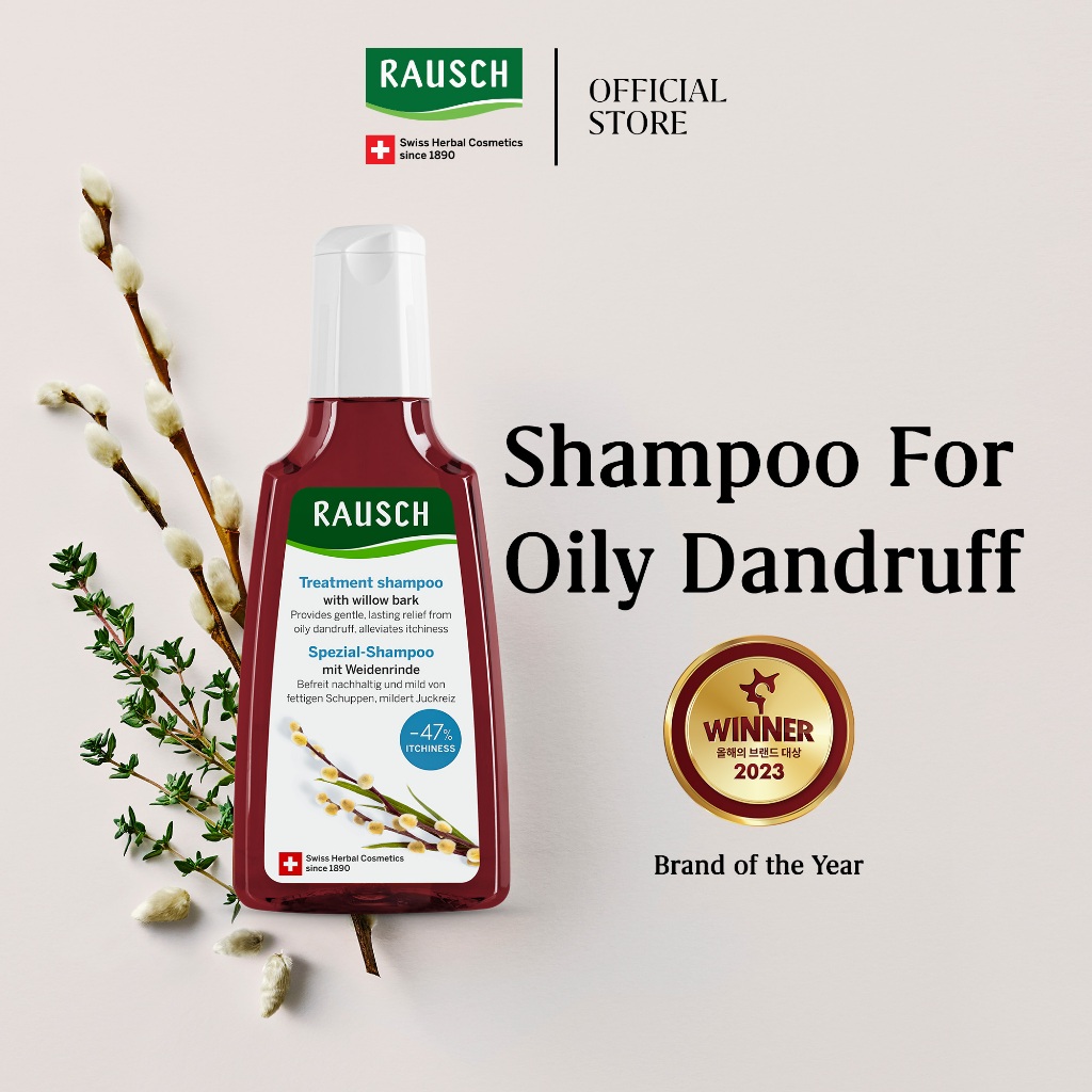 RAUSCH Treatment Shampoo with Willow Bark - For Oily Dandruff, Redness ...
