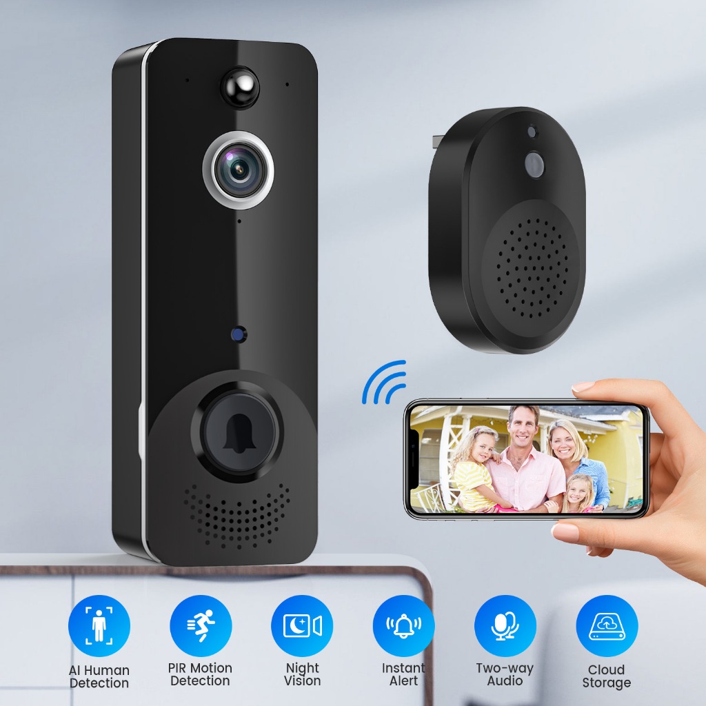 《SG STOCK》Video Doorbell Camera WiFi Smart HD Wireless Night Vision ...