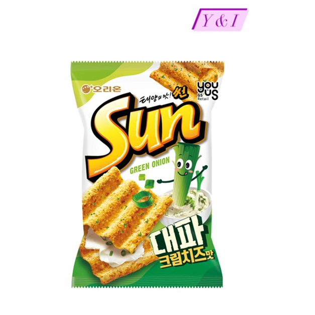 [Korean Snack] Orion Sun chip Green Onion Cream Cheese flavor 80g 썬칩 대파크림치즈맛 | Shopee Singapore