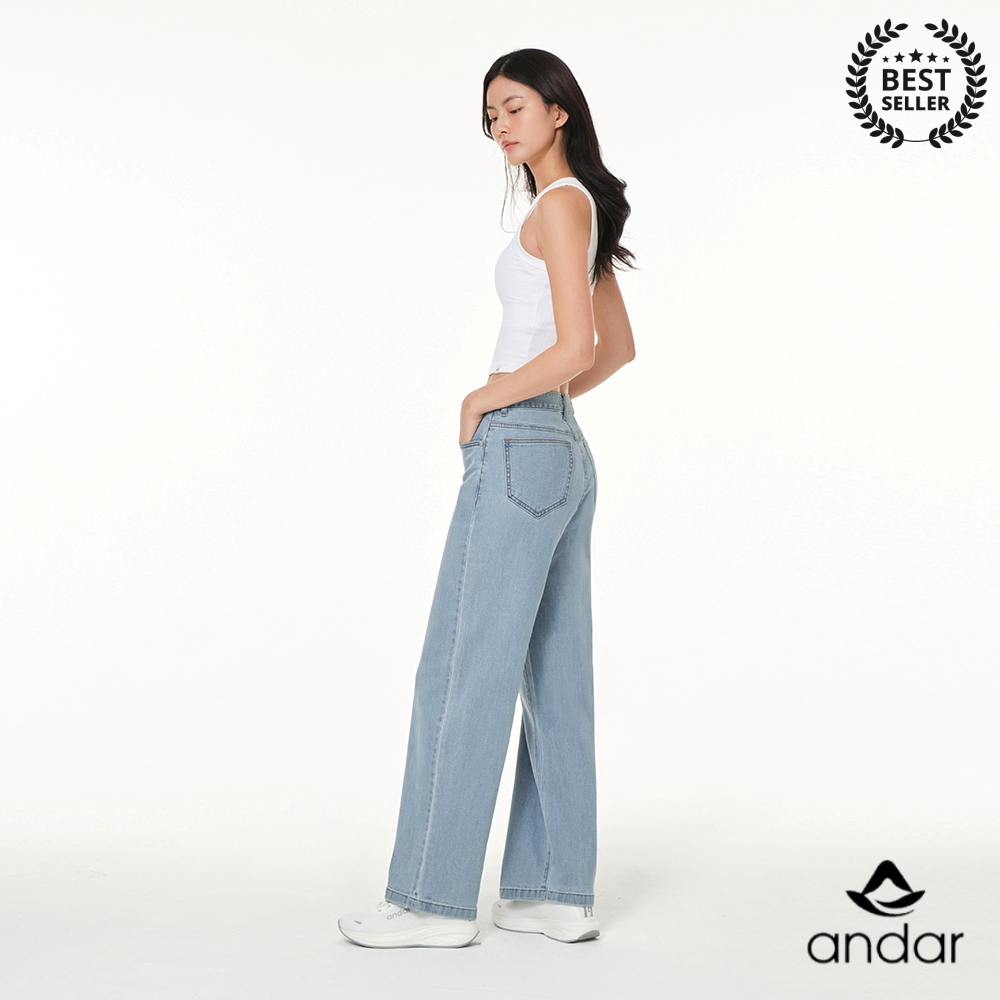 [ANDAR]Air denim wide jeans (LYCRA X ANDAR collaboration)Women Clothes ...
