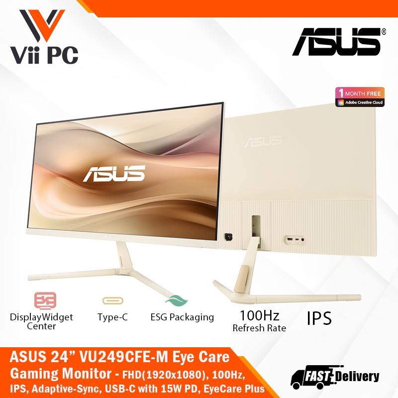 ASUS VU249CFE-M Eye Care 24" (23.8" viewable) FHD(1920x1080), IPS, 100 Hz, IPS, Adaptive-Sync ...