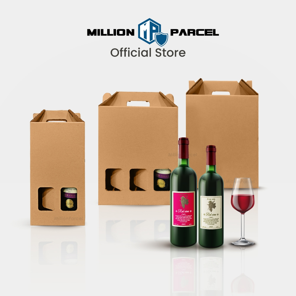 MillionParcel Wine Box | Wine Carton Box with Handle | Bottle Box ...