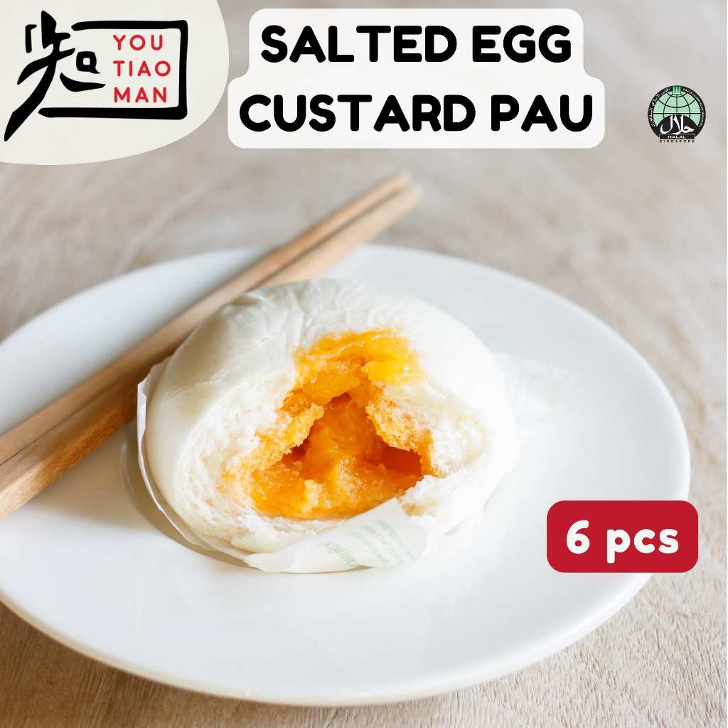 Salted Egg Custard Pau / Halal frozen food / Dim Sum / Bun | Shopee ...