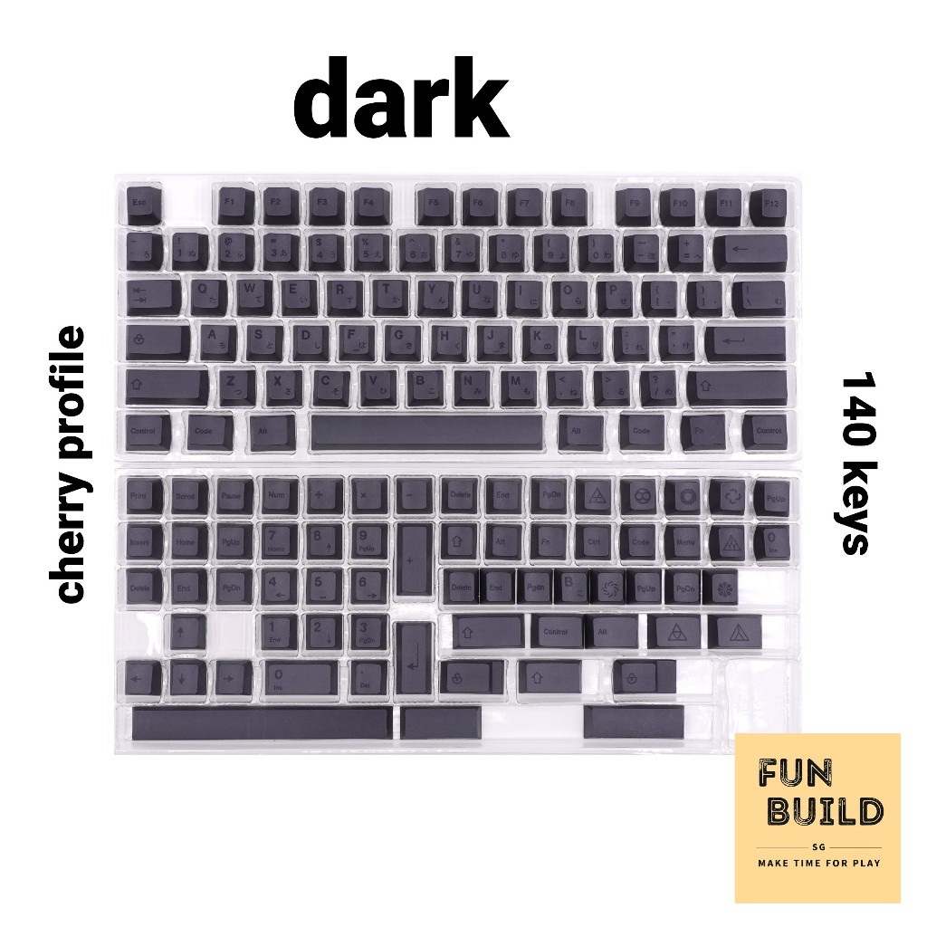 [DARK Keycaps][Cherry Profile] Dye Sublimation Printed 140 Keys for ...