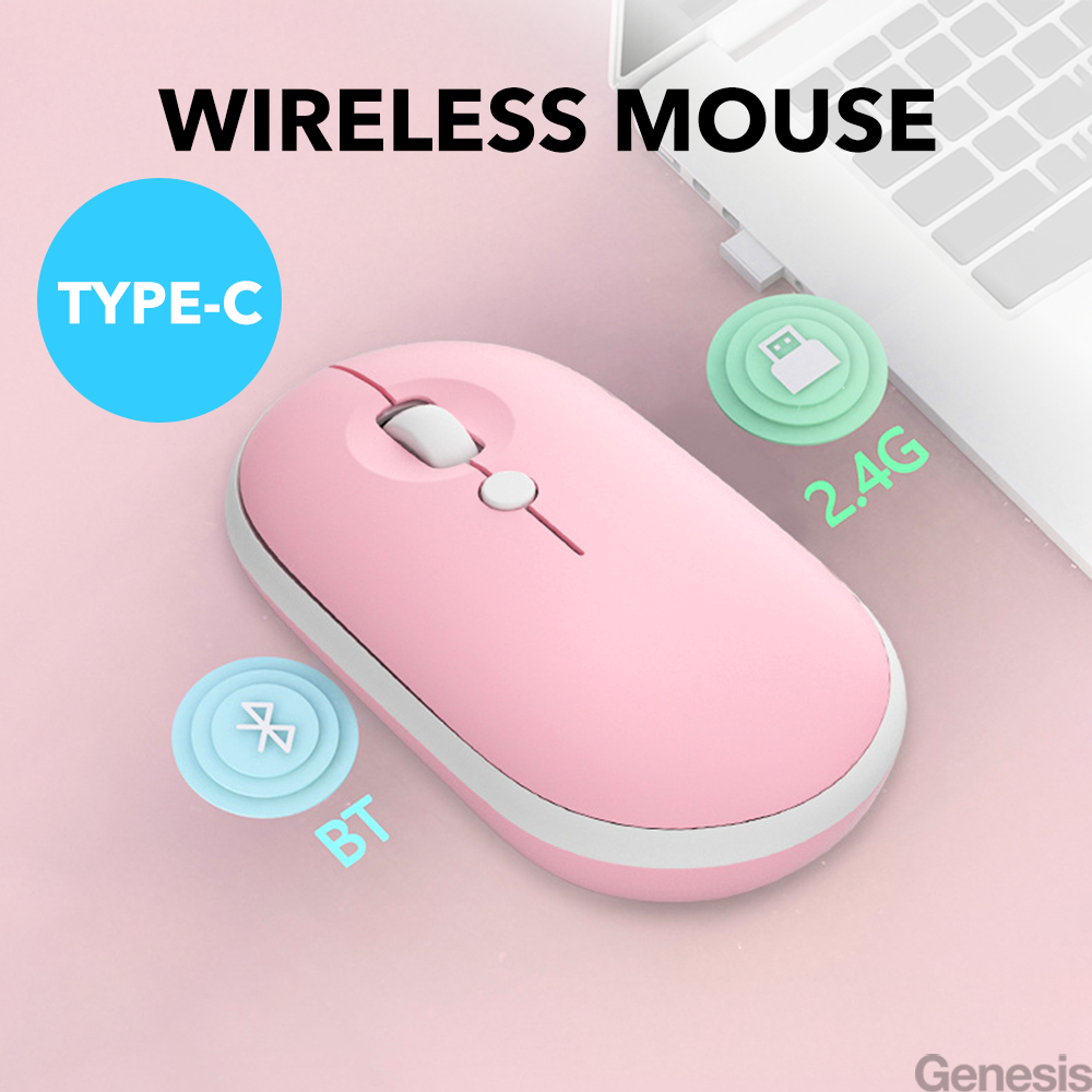 Genesis Wireless Mouse Silent Bluetooth Rechargeable Computer USB Mini ...