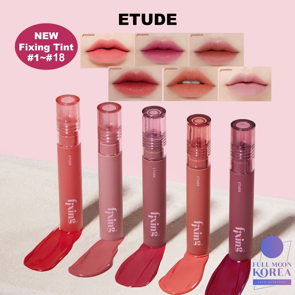 [Etude] Fixing Tint 4g New Colors #1~#18 /Lip Tint/Lip Stick | Shopee ...