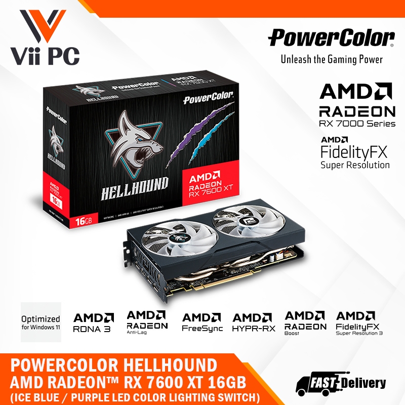POWERCOLOR Hellhound AMD Radeon™ RX 7600 XT/RX7600XT/RX 7600XT 16GB ...