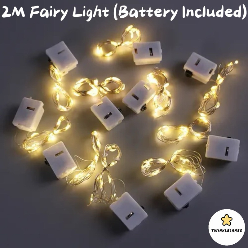 (SG SELLER) 1m 2m fairy lights LED 3 modes copper fairy light battery ...
