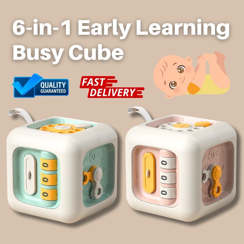 [SG] 6 in 1 Montessori Early Learning Busy cube Fidget Educational Toys ...