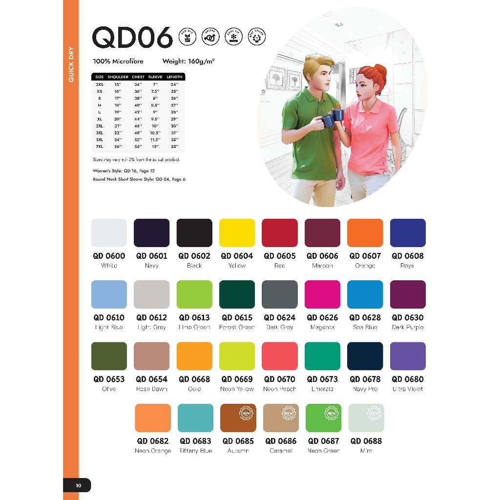 QD06 100% Microfibre Polo Tee | Shopee Singapore