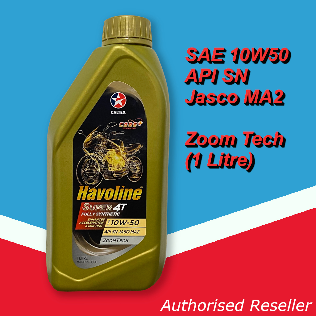 Caltex Havoline Super 4T Fully Synthetic Engine oil 10W50 (1 Litre) | Shopee Singapore