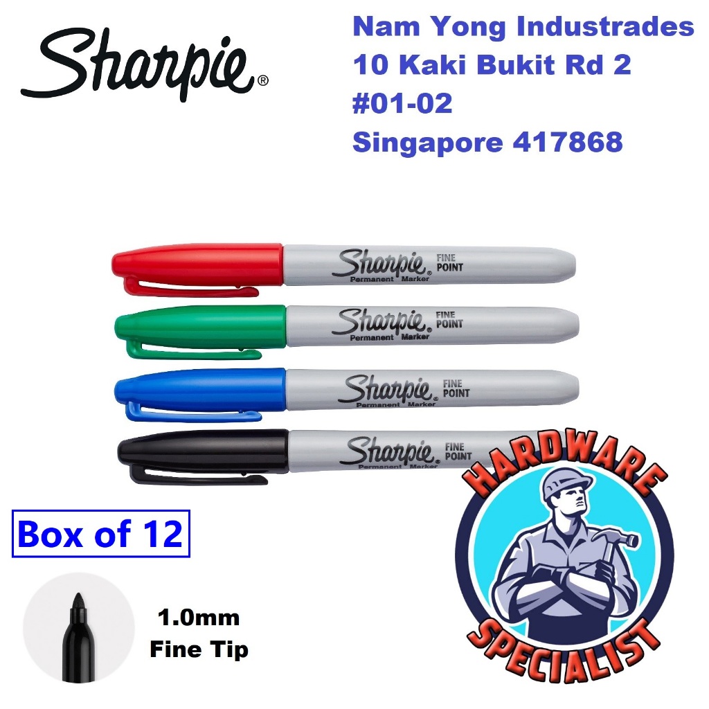 Sharpie Fine Point Permanent Marker - 1 Box (12 Piece) | Shopee Singapore