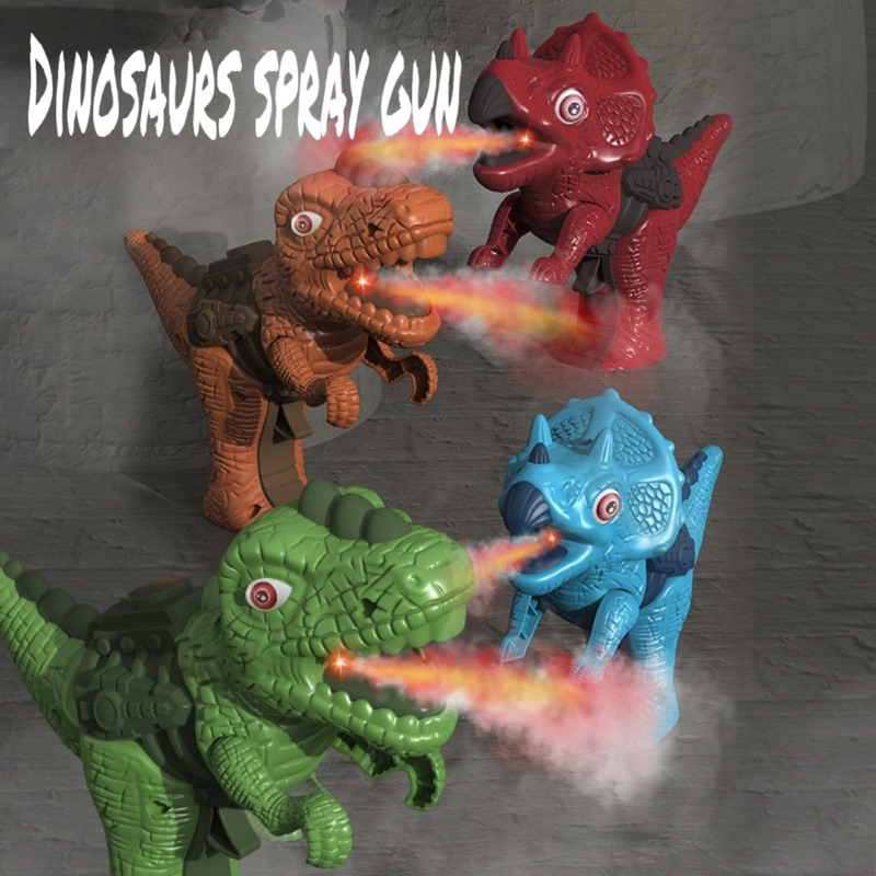 Ready stock Dinosaur Mist Gun for Kids Tyrants annosaurus Triceratops ...