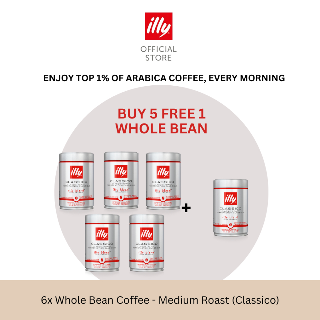 [Buy 5 Free 1] illy Whole Bean Classico Coffee – Intenso Dark Roast ...